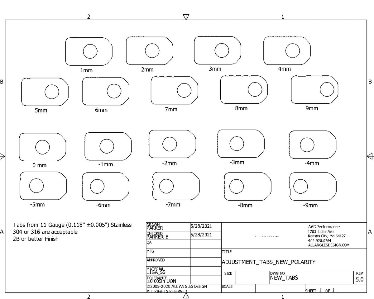 Control Arm Adjustment Tabs | AAD Performance
